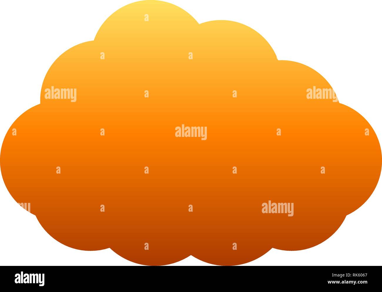 Cloud symbol icon - orange gradient, isolated - vector illustration ...