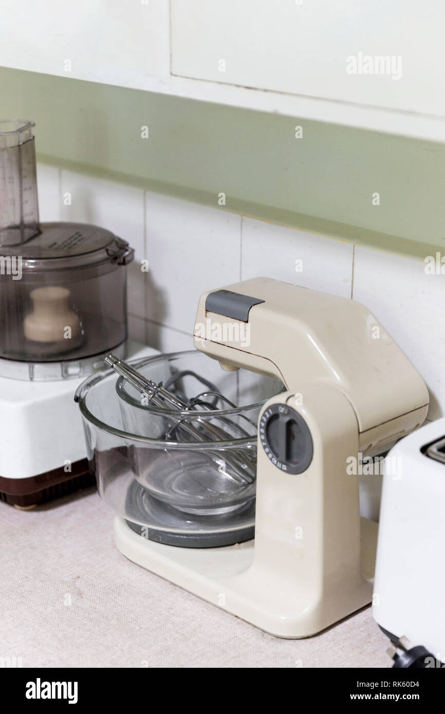 Retro cake mixer sitting stationary on bench top Stock Photo - Alamy