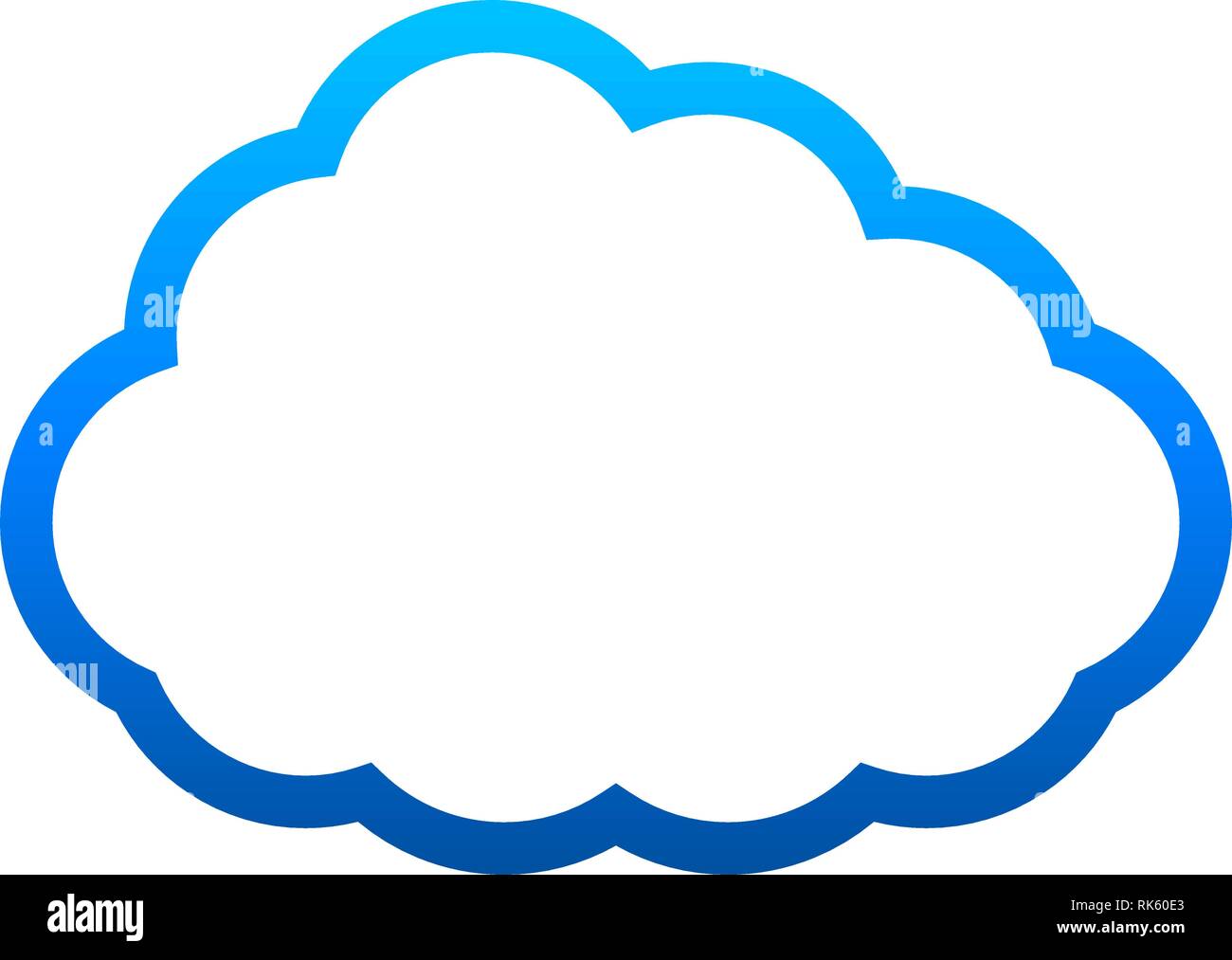 Cloud symbol icon - blue gradient outline, isolated - vector ...