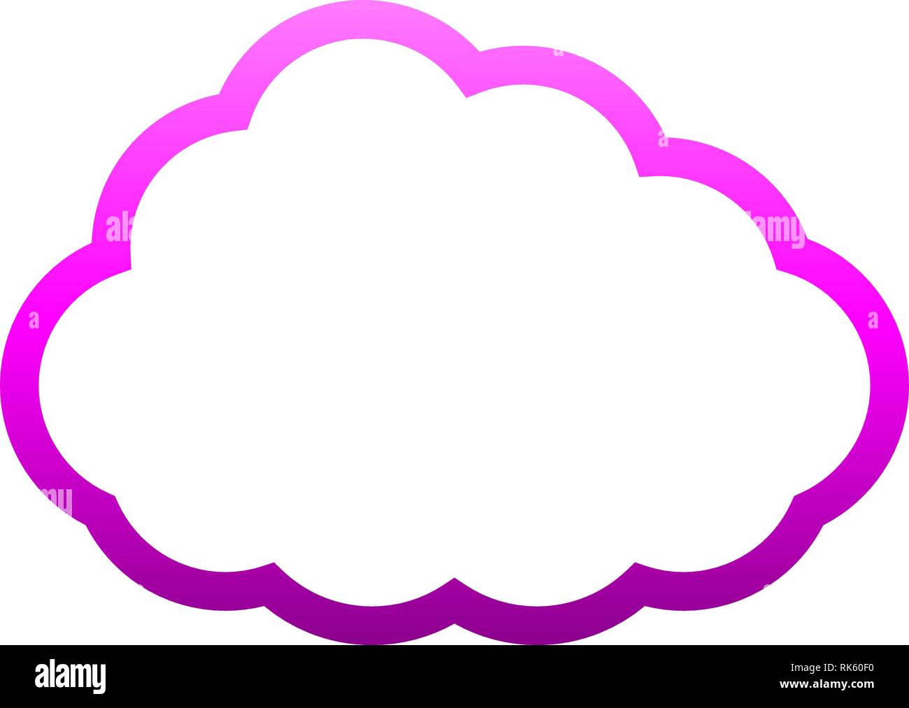Cloud symbol icon - purple gradient outline, isolated - vector ...