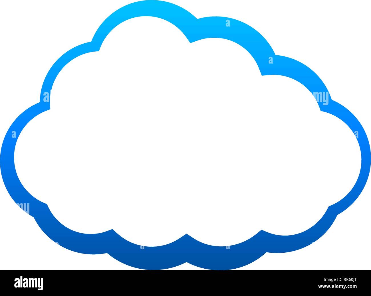 Cloud symbol icon - blue gradient outline, isolated - vector ...