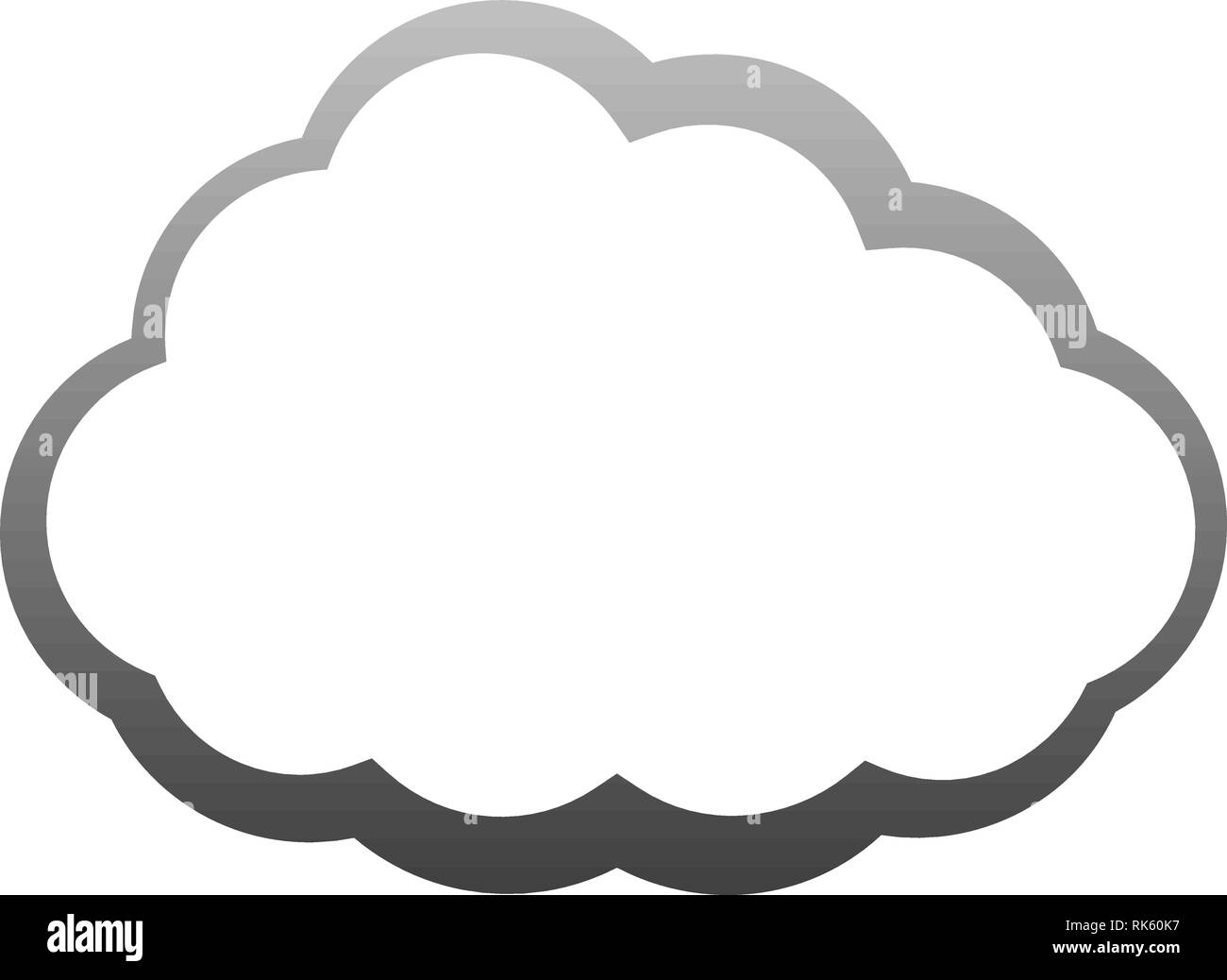 Cloud symbol icon - gray gradient outline, isolated - vector ...