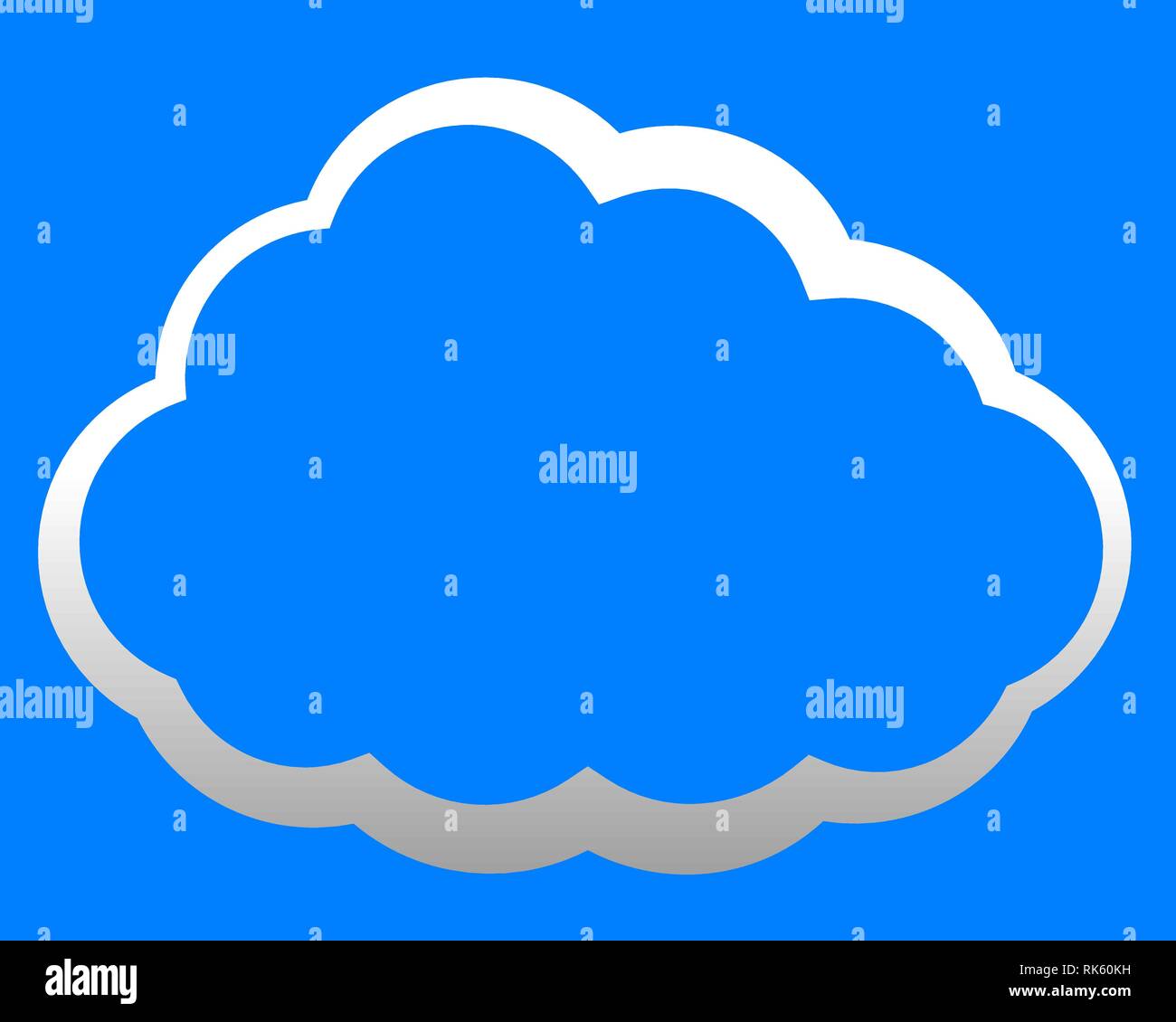 Cloud symbol icon - white gradient outline, isolated - vector ...