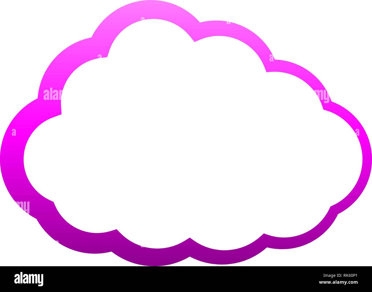 Cloud symbol icon - purple gradient outline, isolated - vector ...