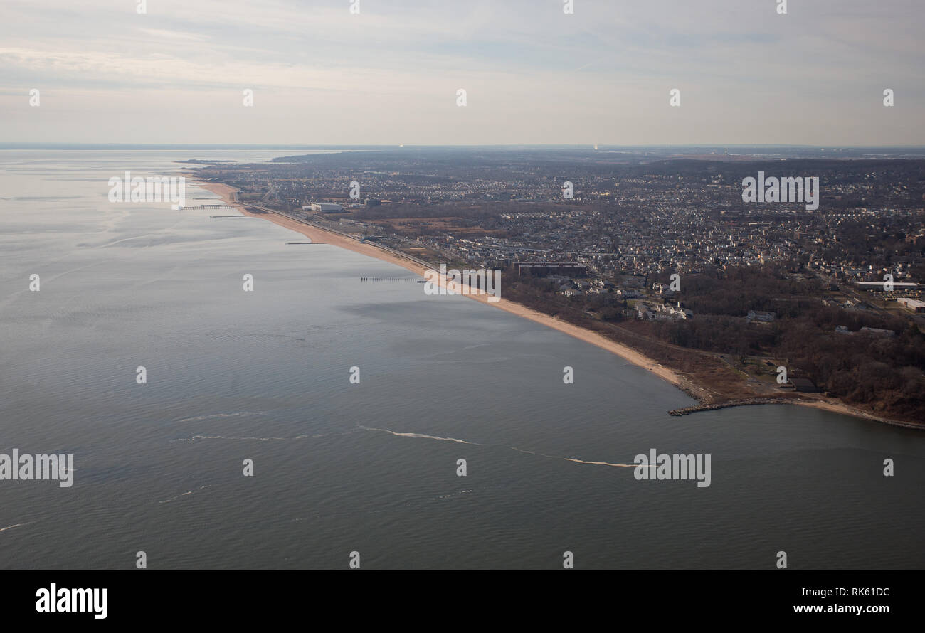 Aerial view of South Beach on Staten Island, New York, NY, USA, General ...