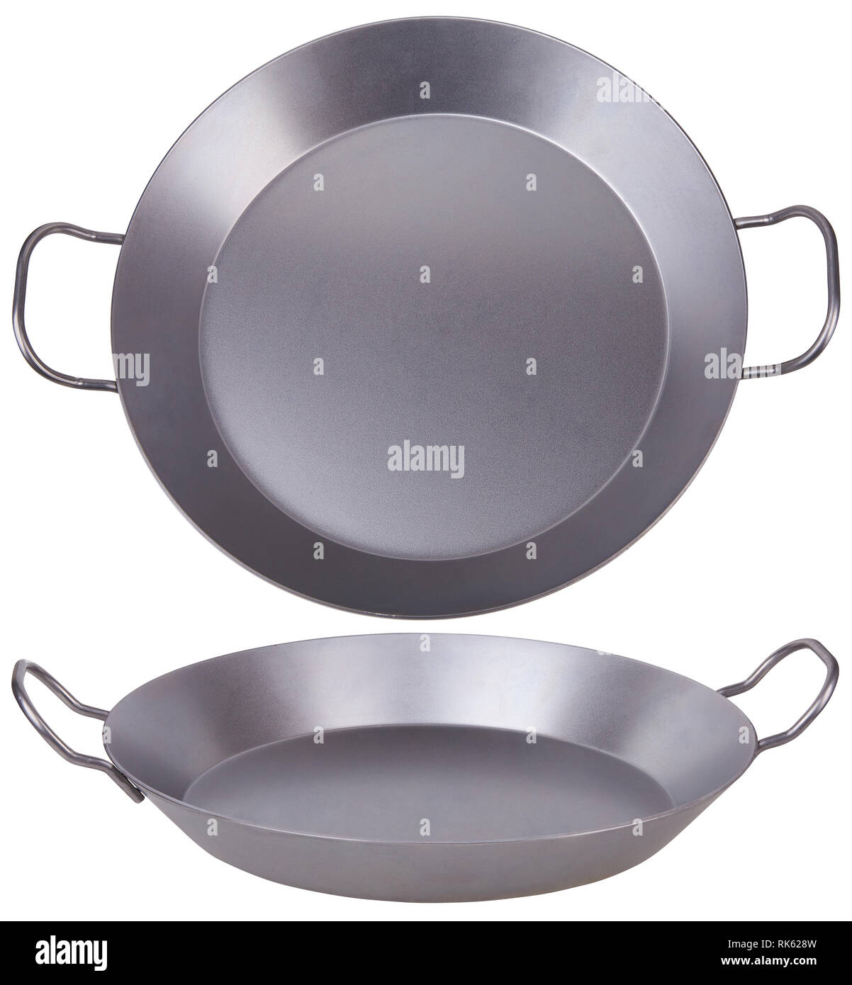 Stainless steel cooking pan isolated on a white background Stock Photo ...