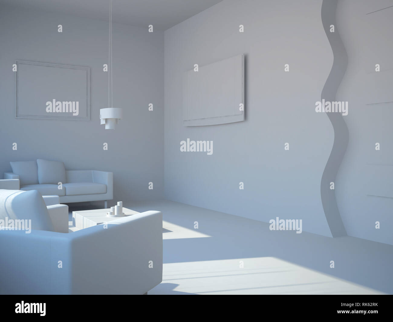 High resolution image interior. 3d illustration modern interior. Living ...