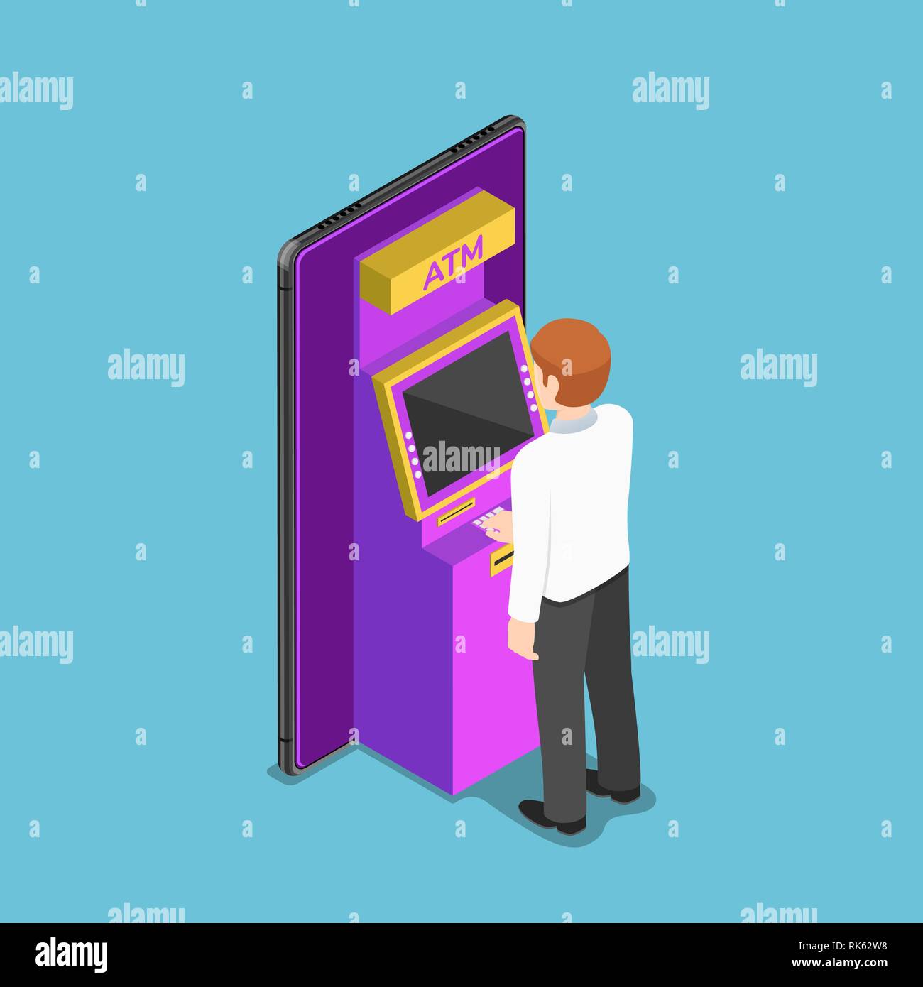Mobile atm Stock Vector Images - Alamy