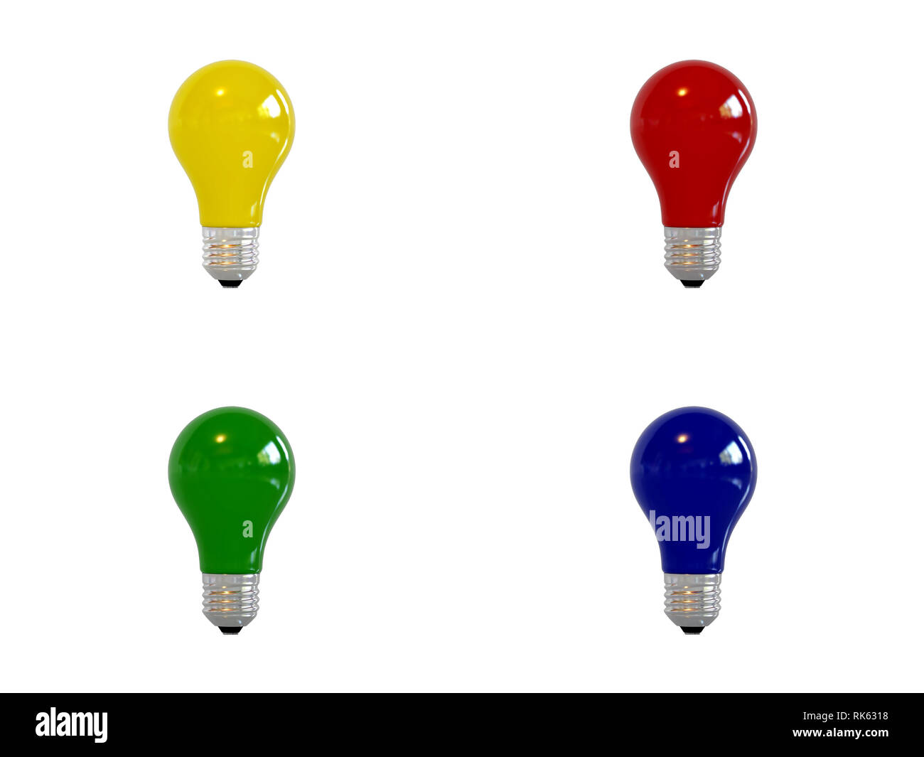 High resolution image four bulbs. 3d illustration over white ...