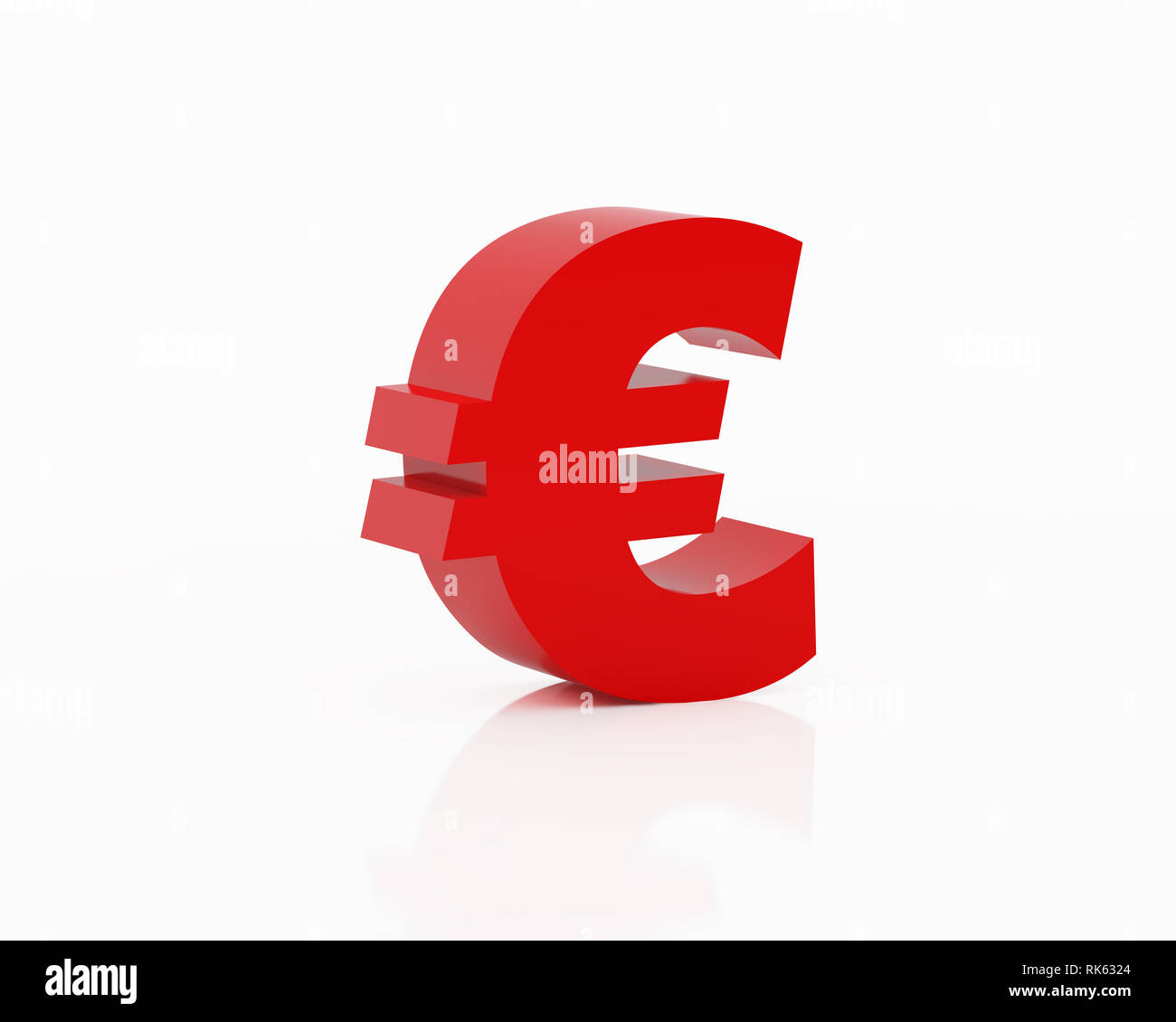 High resolution image symbol euro. 3d illustration over white ...