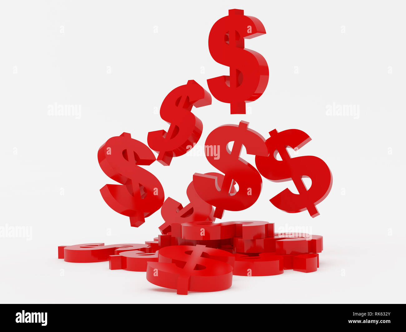 High resolution image symbol dollar. 3d illustration over white ...
