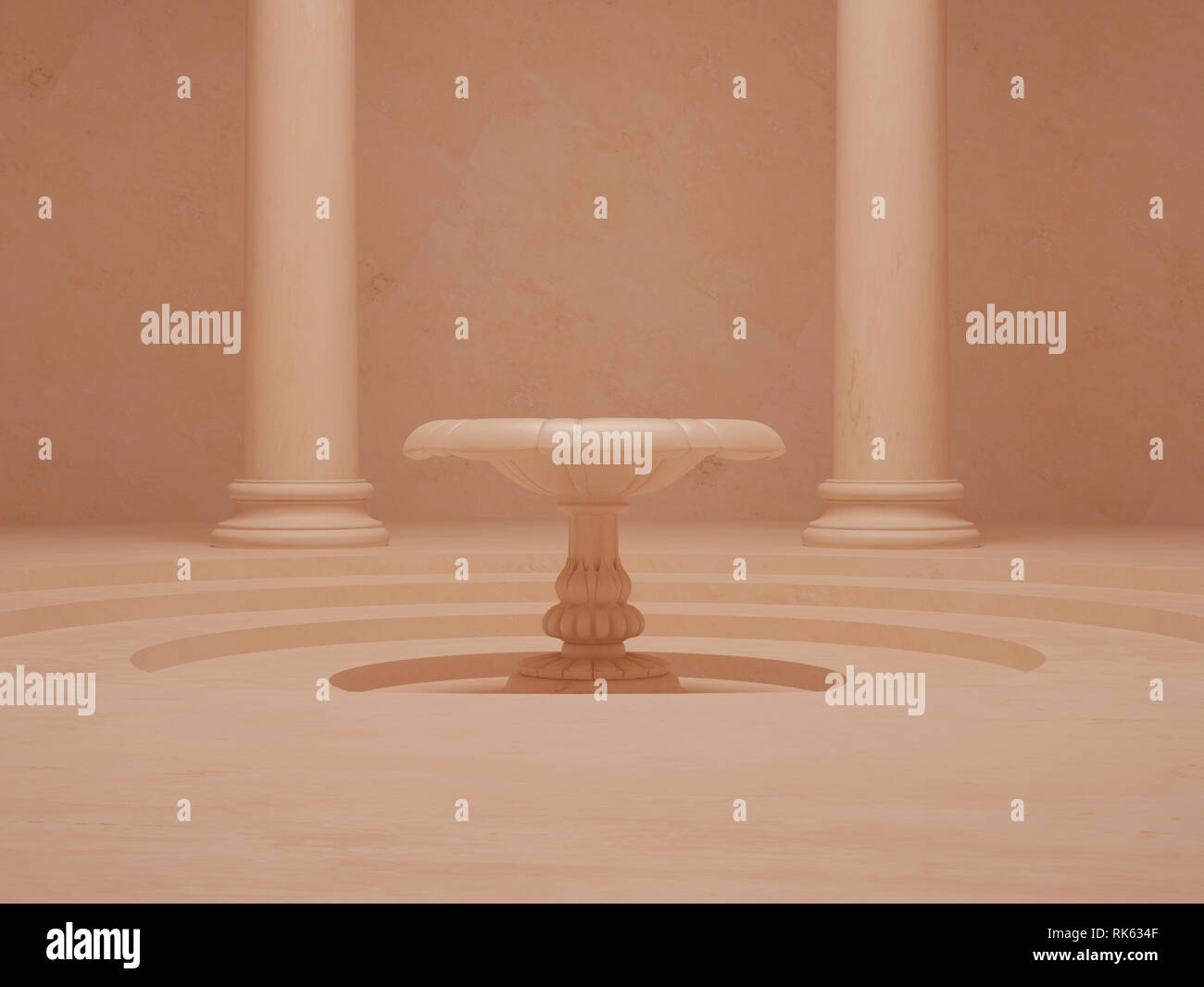 High resolution image hall with columns. 3d illustration hall with ...