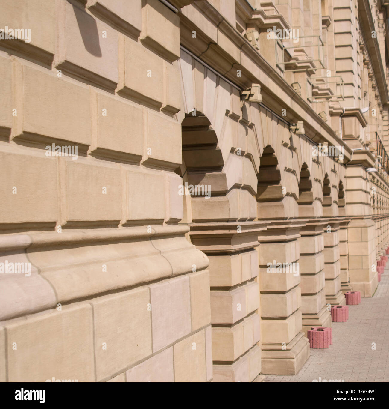 Facade of a city building. City street. A sidewalk part Stock Photo - Alamy
