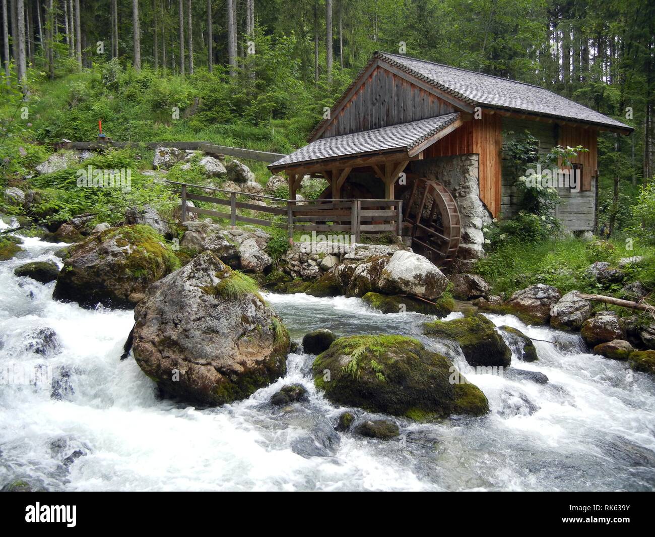 House with Watermill in Forest next to Hiking Trail at the Creek in ...