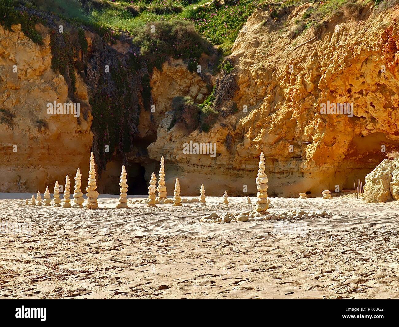Piles of Stones, pebbles or stack of stones at the beach stand for ...