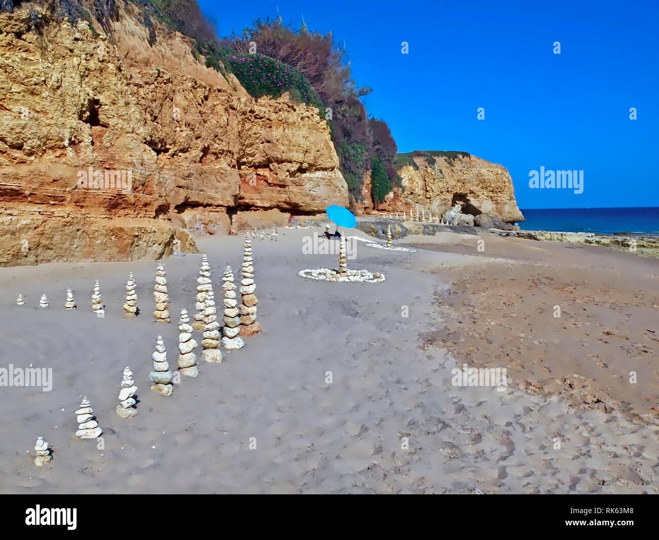 Piles of Stones, pebbles or stack of stones at the beach stand for ...