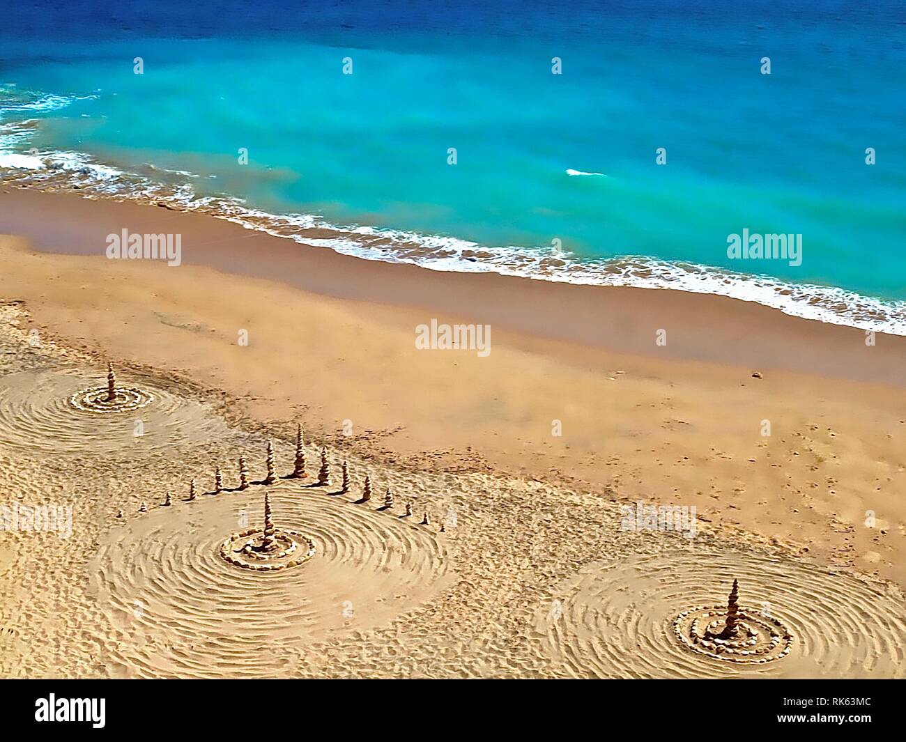 Piles of Stones, pebbles or stack of stones at the beach stand for ...