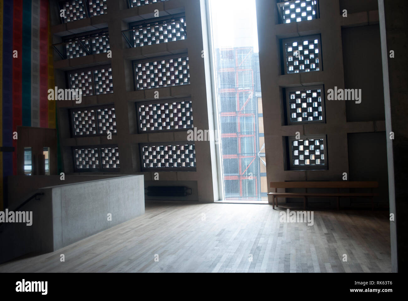 Windows from the inside of Tate Modern art gallery in London Stock ...