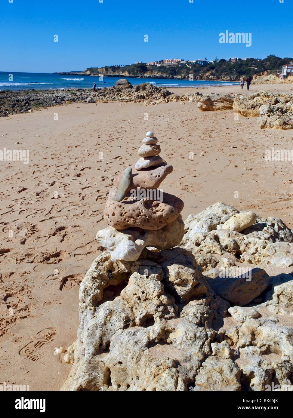 Piles of Stones, pebbles or stack of stones at the beach stand for ...