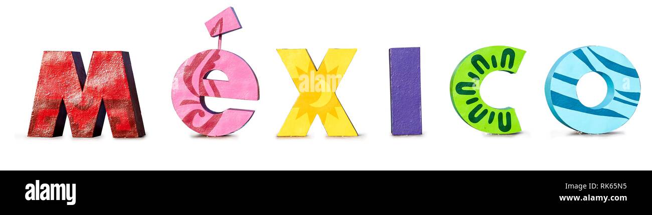 A bright, vibrant and colourful Mexico graphic 3D three dimensional ...