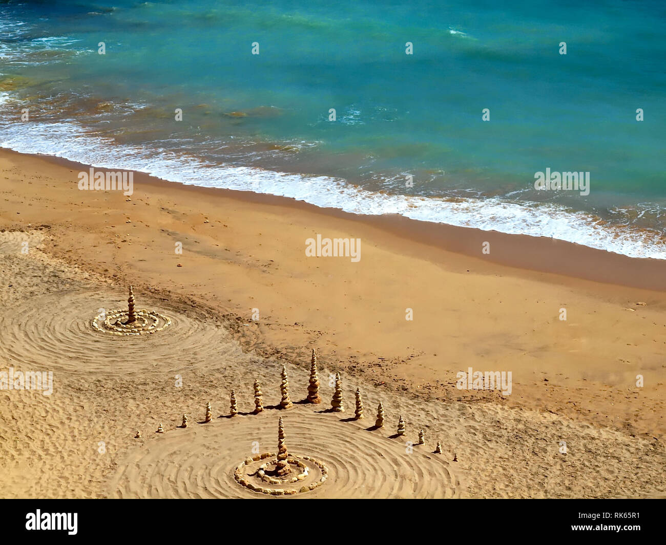 Piles of Stones, pebbles or stack of stones at the beach stand for ...