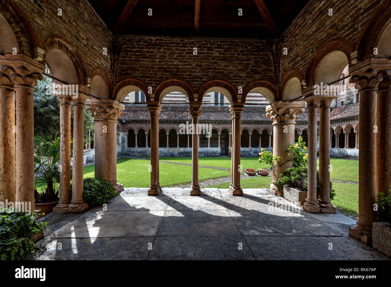Cloister of the Basilica di San Zeno (also known as San Zeno Maggiore ...