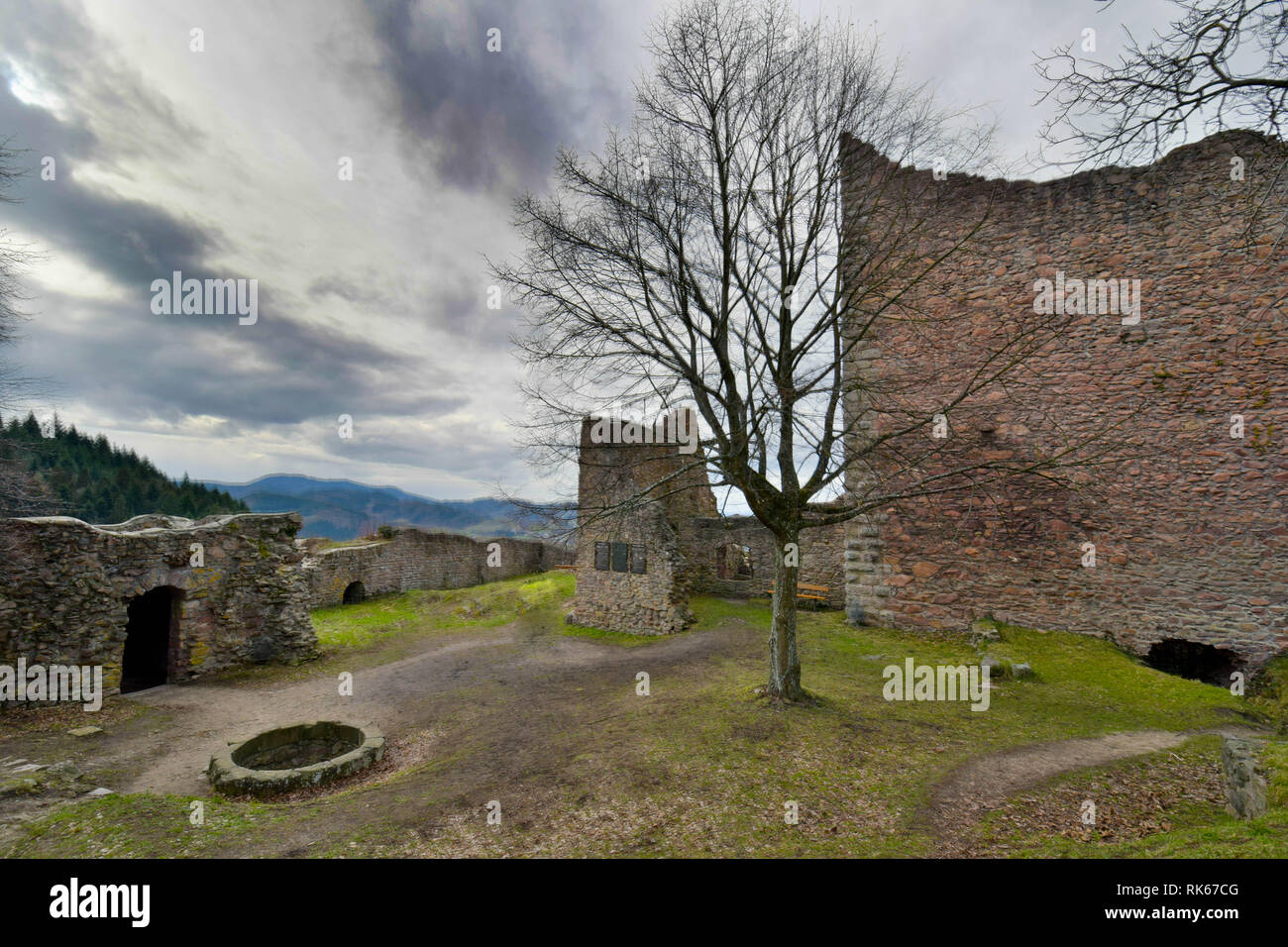 Castle ruin Schauenburg in Oberkirch in the Black Forest in Germany ...