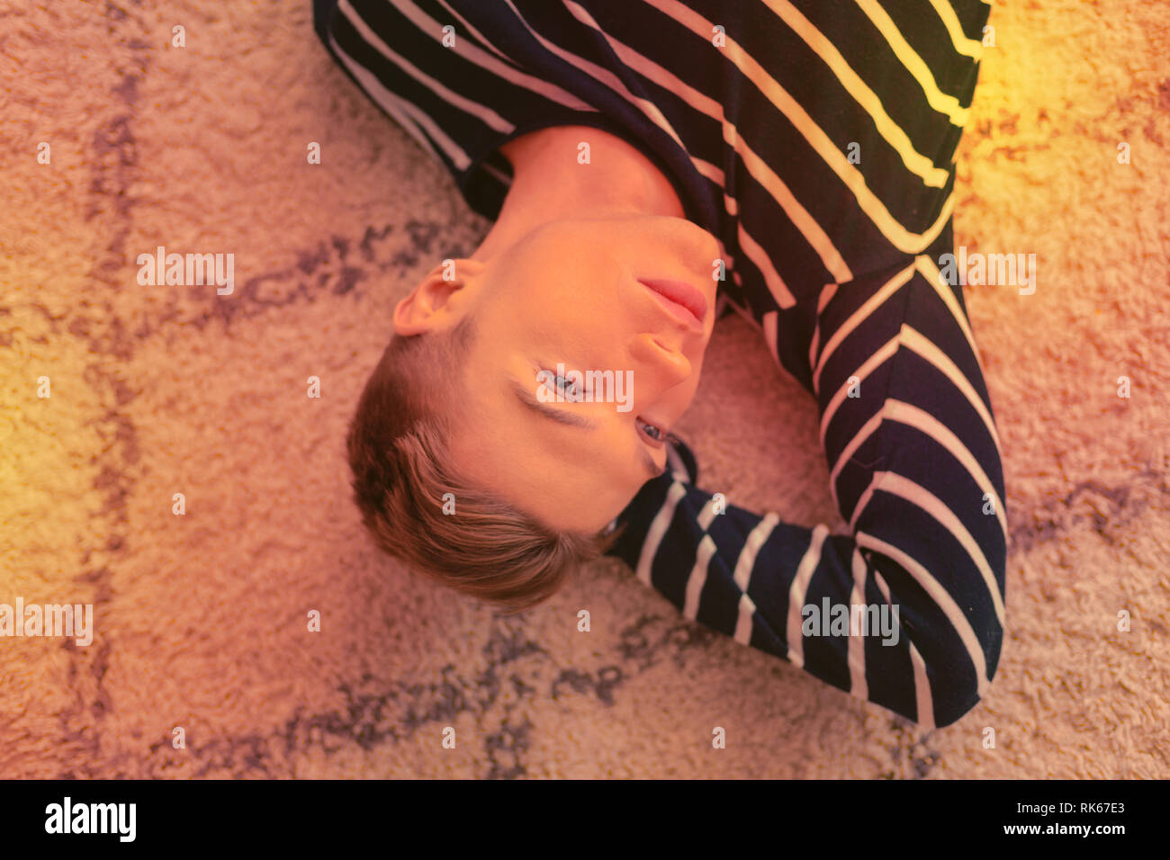 Musing doubtful guy concentrating on his thoughts Stock Photo - Alamy