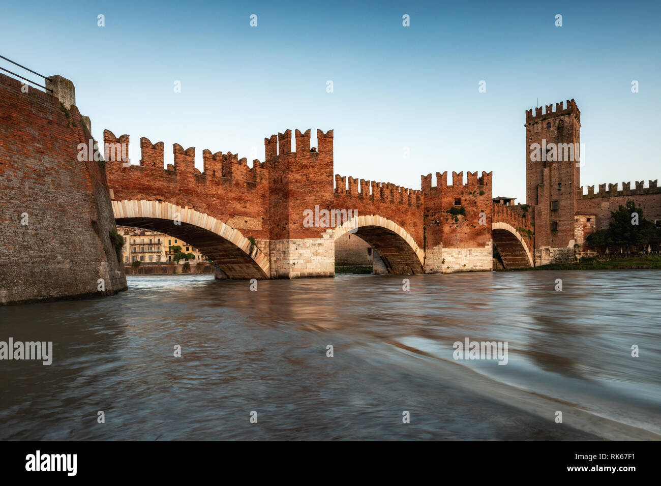 Ponte di Castelvecchio (Scaliger Bridge), a fortified bridge in Verona ...