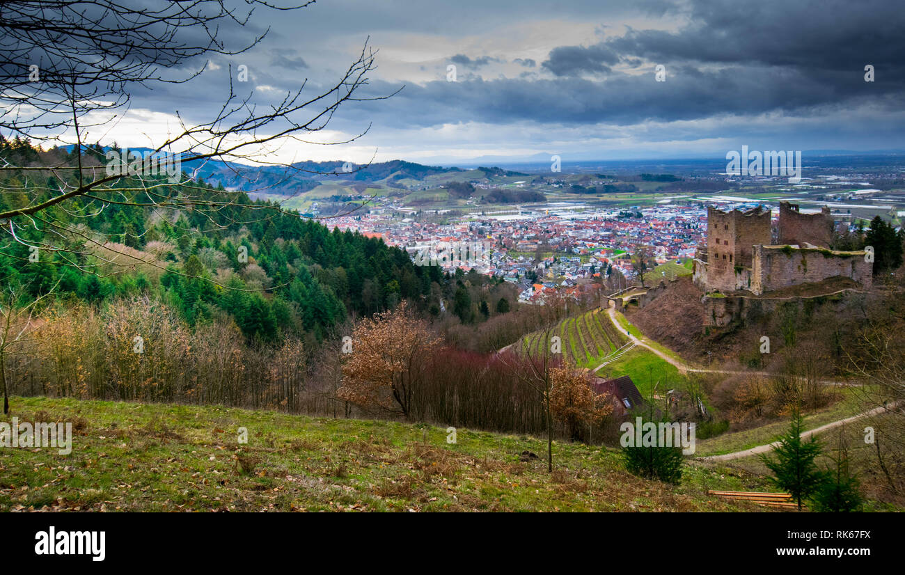 Castle ruin Schauenburg in Oberkirch in the Black Forest in Germany ...