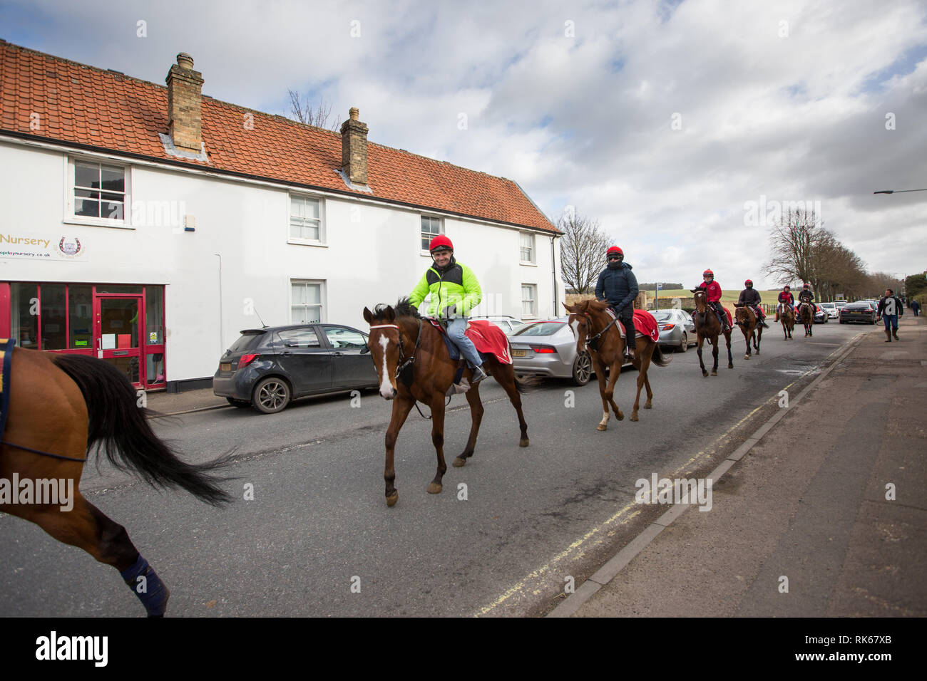 Racehorse gallops newmarket jump hi-res stock photography and images ...
