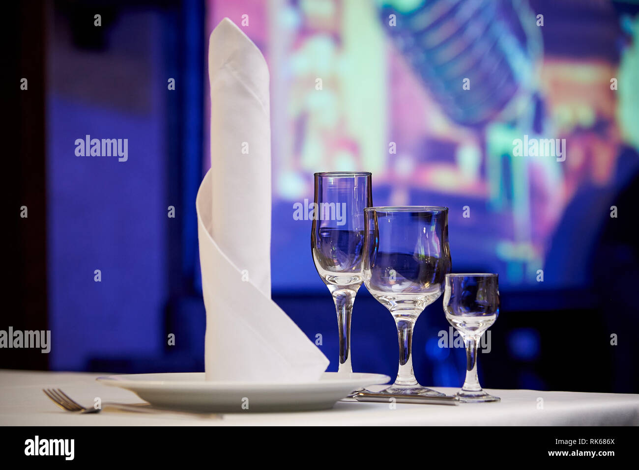Empty glasses on the banquet table.Table setting for a banquet or ...
