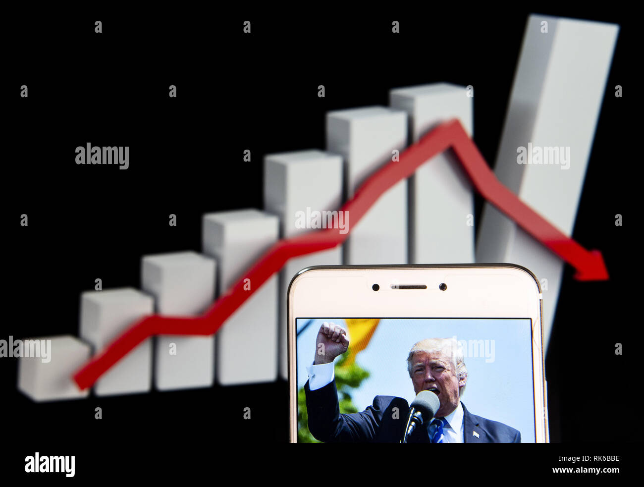 Hong Kong. 8th Feb, 2019. An image of the United States 45th president ...