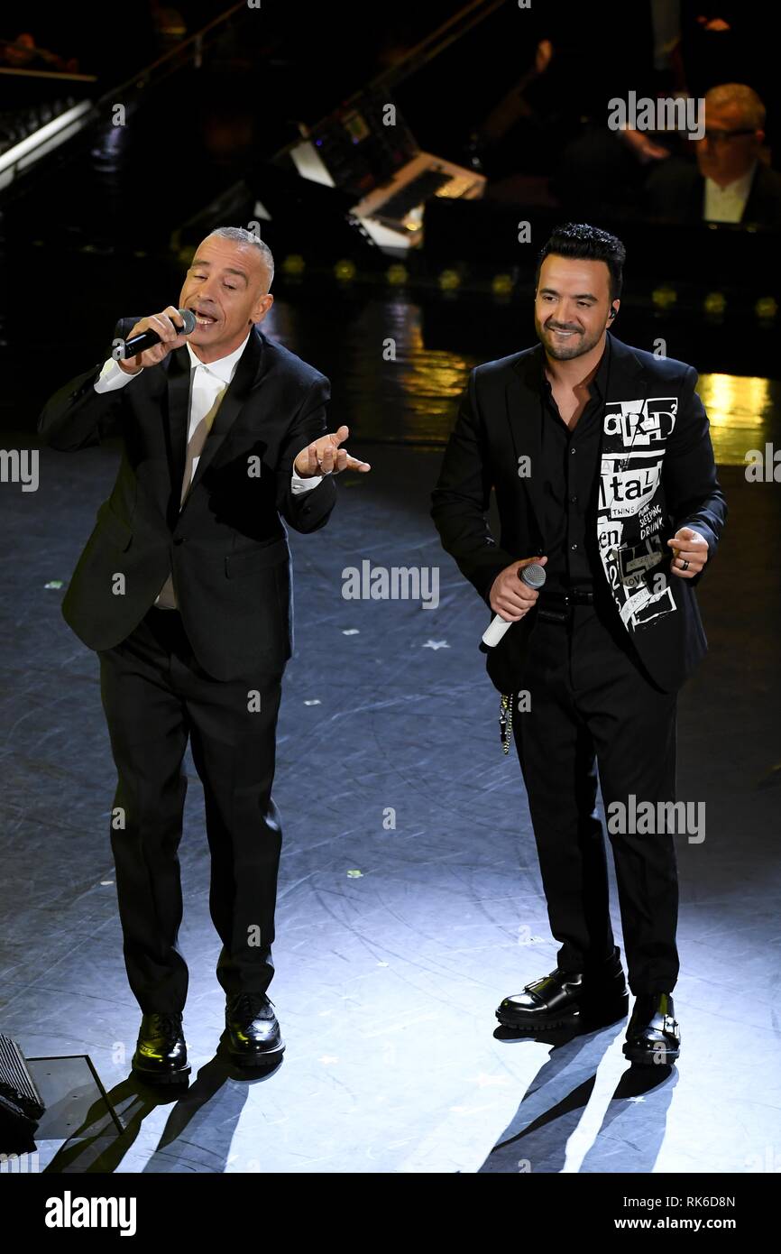 Sanremo, 69th Festival of Italian song 2019. Final evening. Eros ...