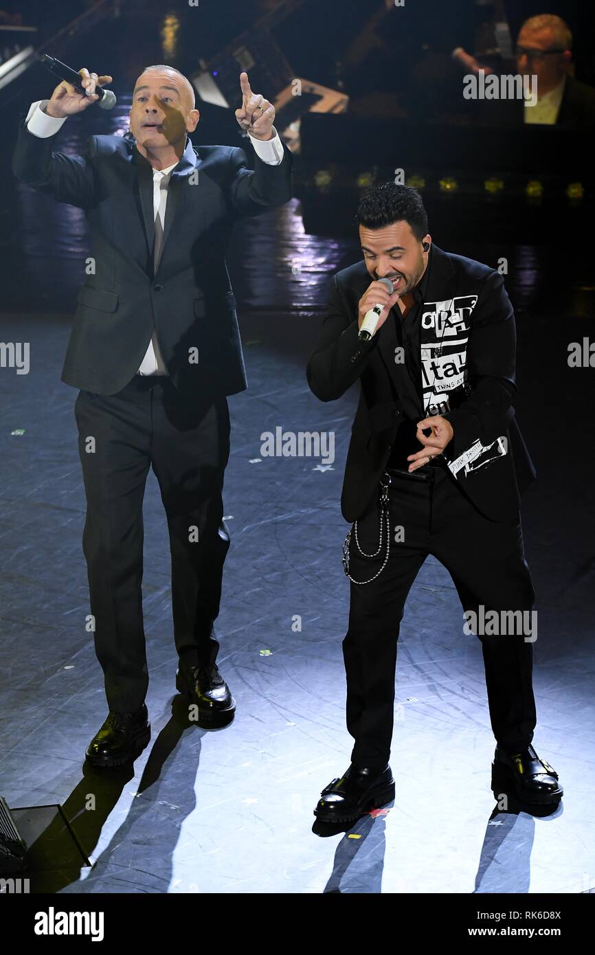 Sanremo, 69th Festival of Italian song 2019. Final evening. Eros ...