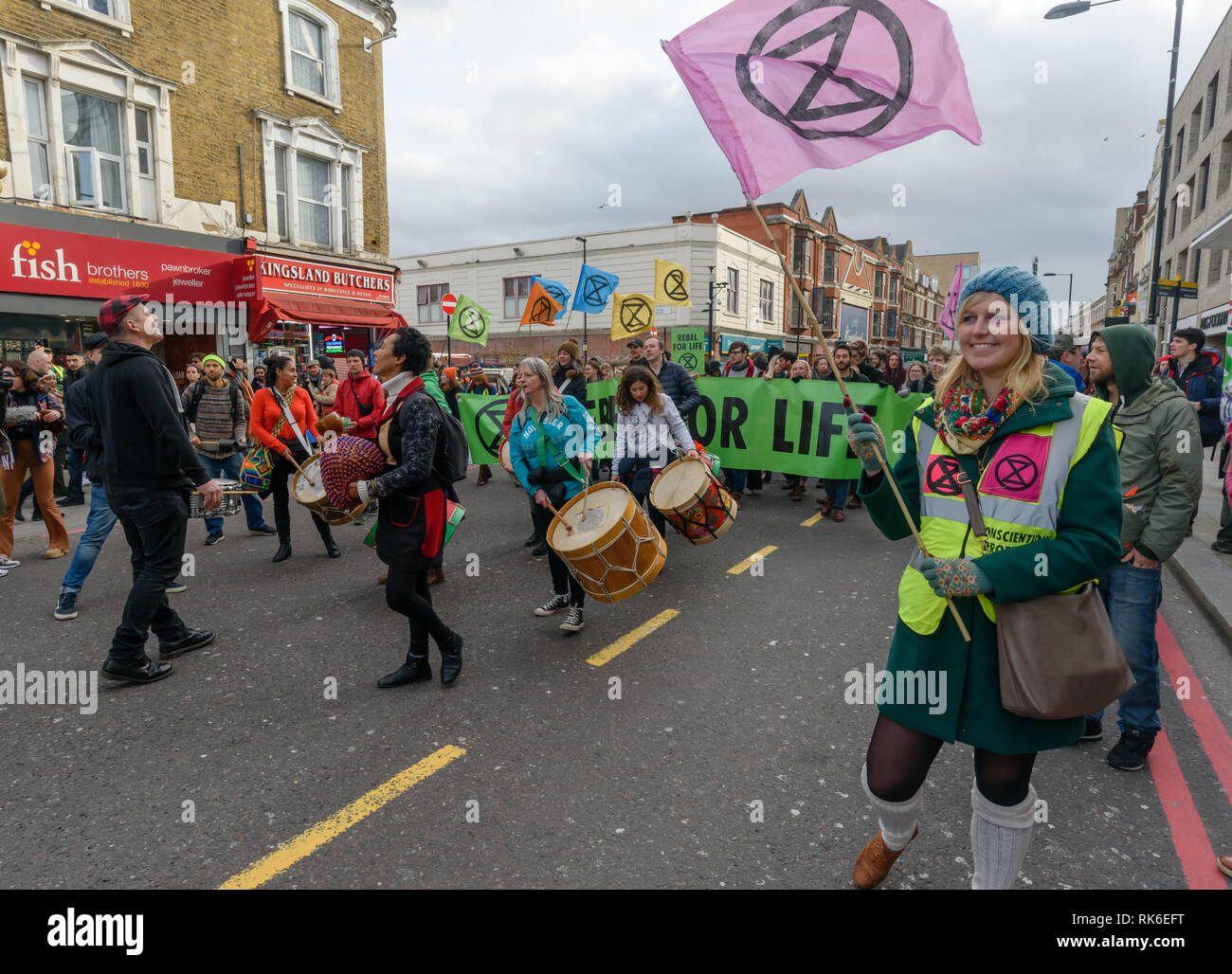 London, UK. 9th February 2019. Extinction Rebellion which is in open ...
