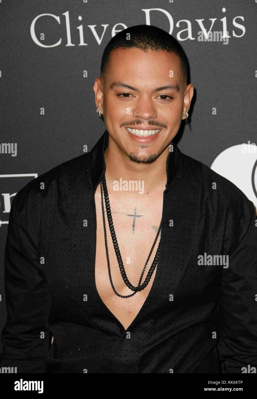 California, USA. 9th Feb 2019. Evan Ross at the Clive Davis Pre-Grammy ...