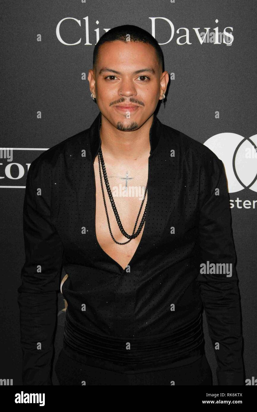 California, USA. 9th Feb 2019. Evan Ross at the Clive Davis Pre-Grammy ...