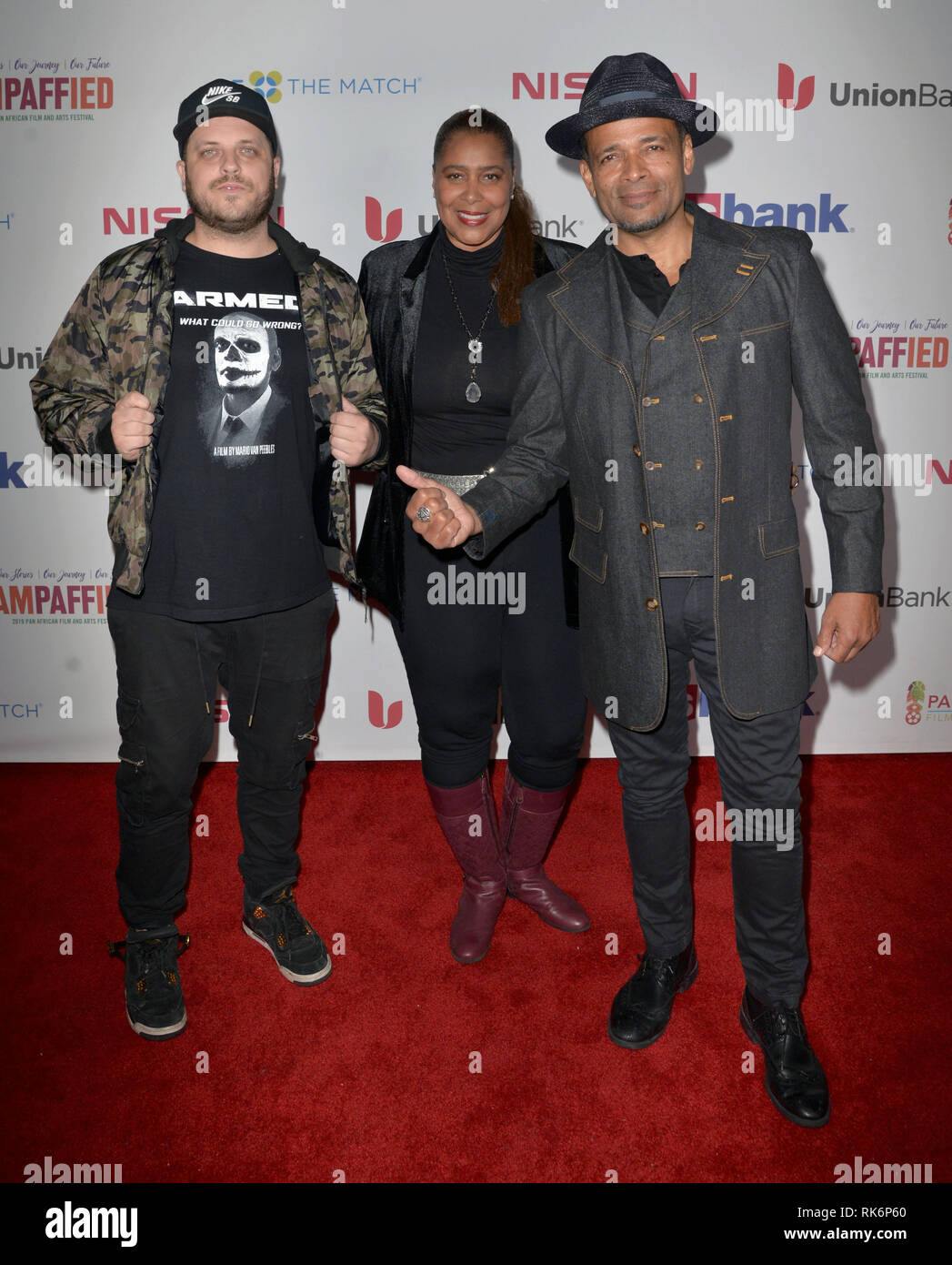 California, USA. 9th Feb 2019. Justin Nesbit, Kimberly Ogletree, Mario ...