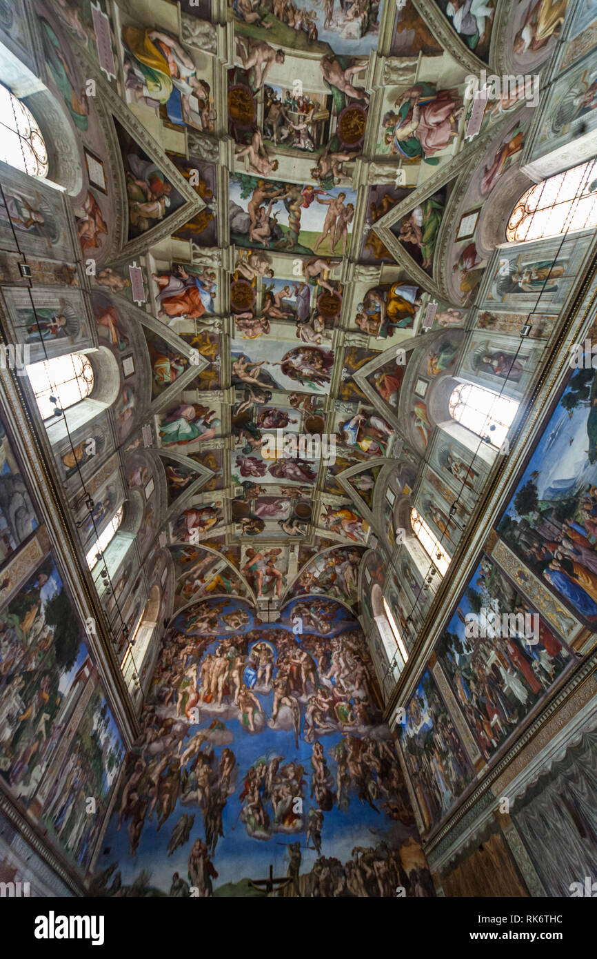 Sistine Chapel ceilings, Rome, Italy Stock Photo - Alamy