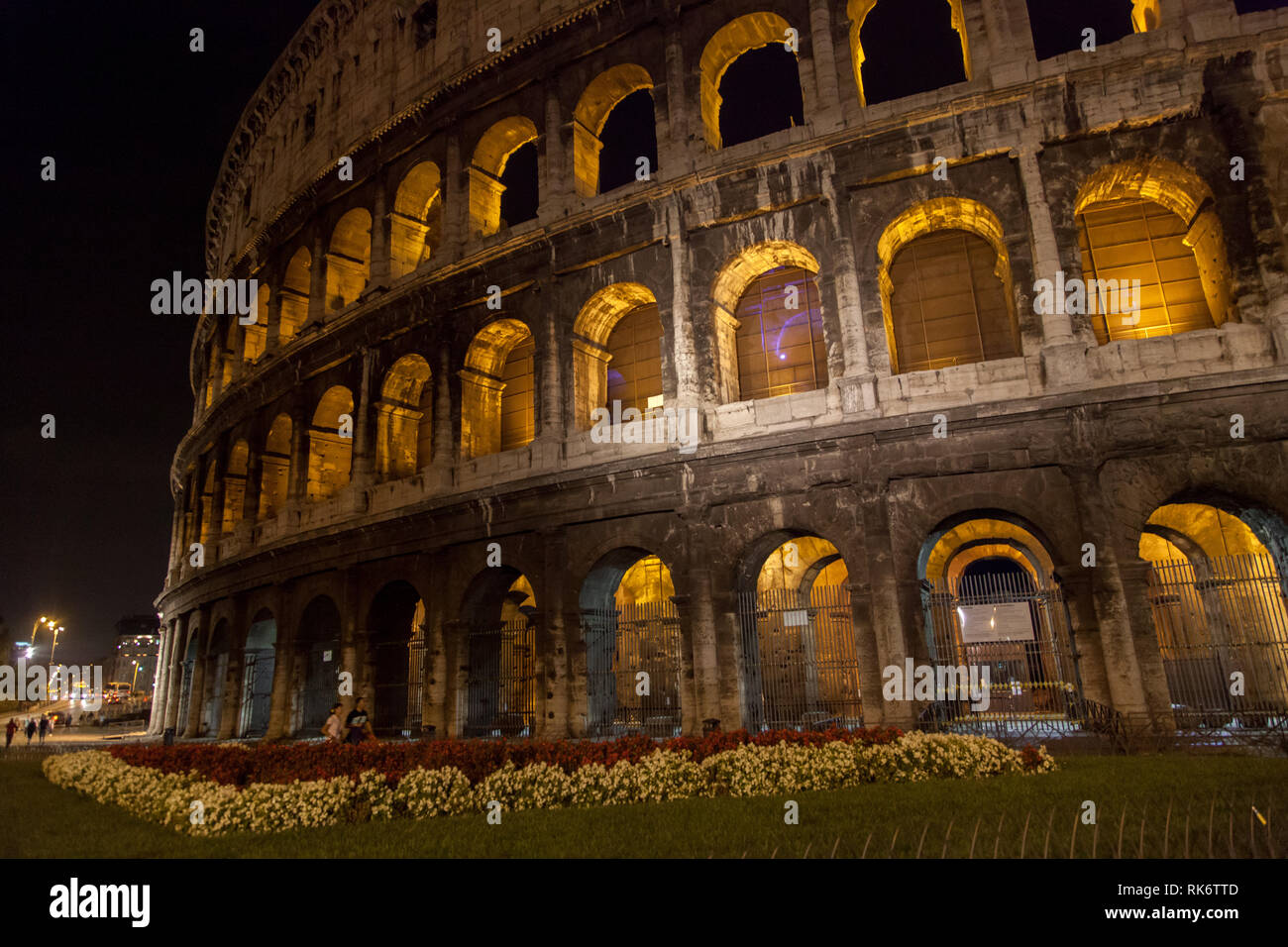 Colosseum in Rome at night Stock Photo - Alamy