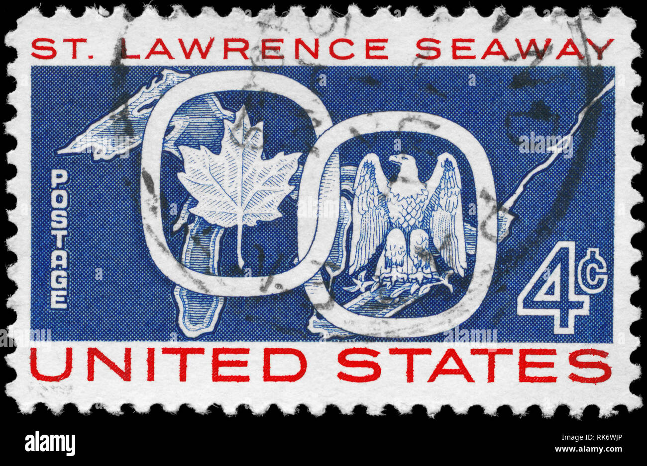 USA - CIRCA 1959: A Stamp printed in USA shows the Great Lakes, Maple ...