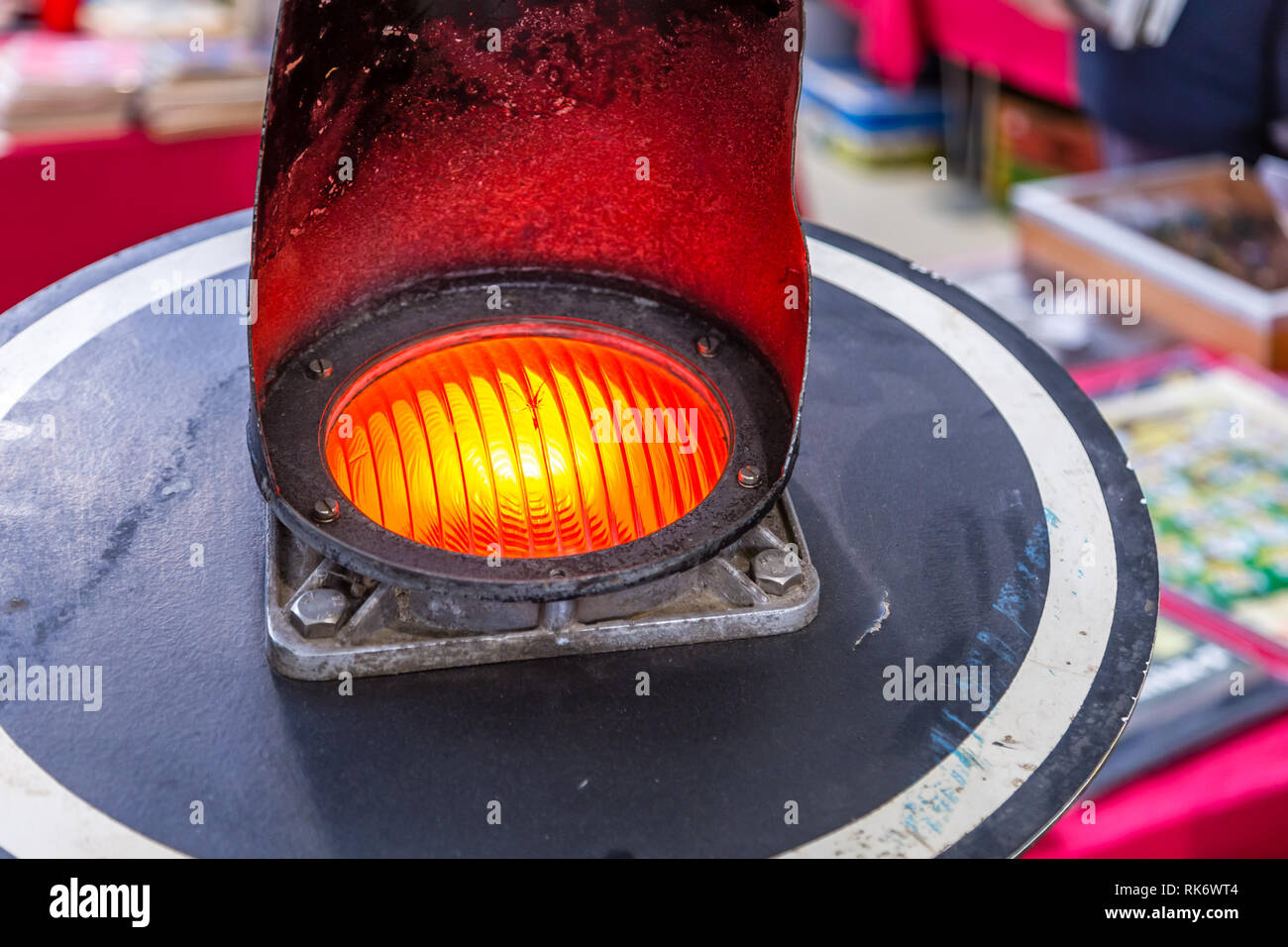 closeup of red Rail traffic light Stock Photo - Alamy