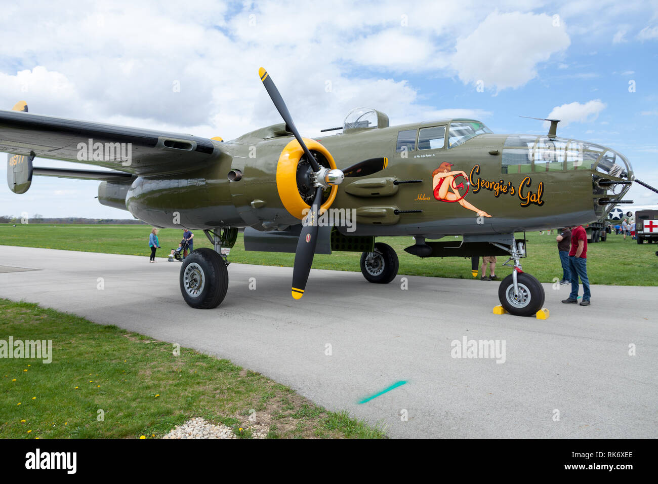 Urbana, Ohio, USA - April 16, 2017: Doolittle Raiders B-25 Gathering, B ...