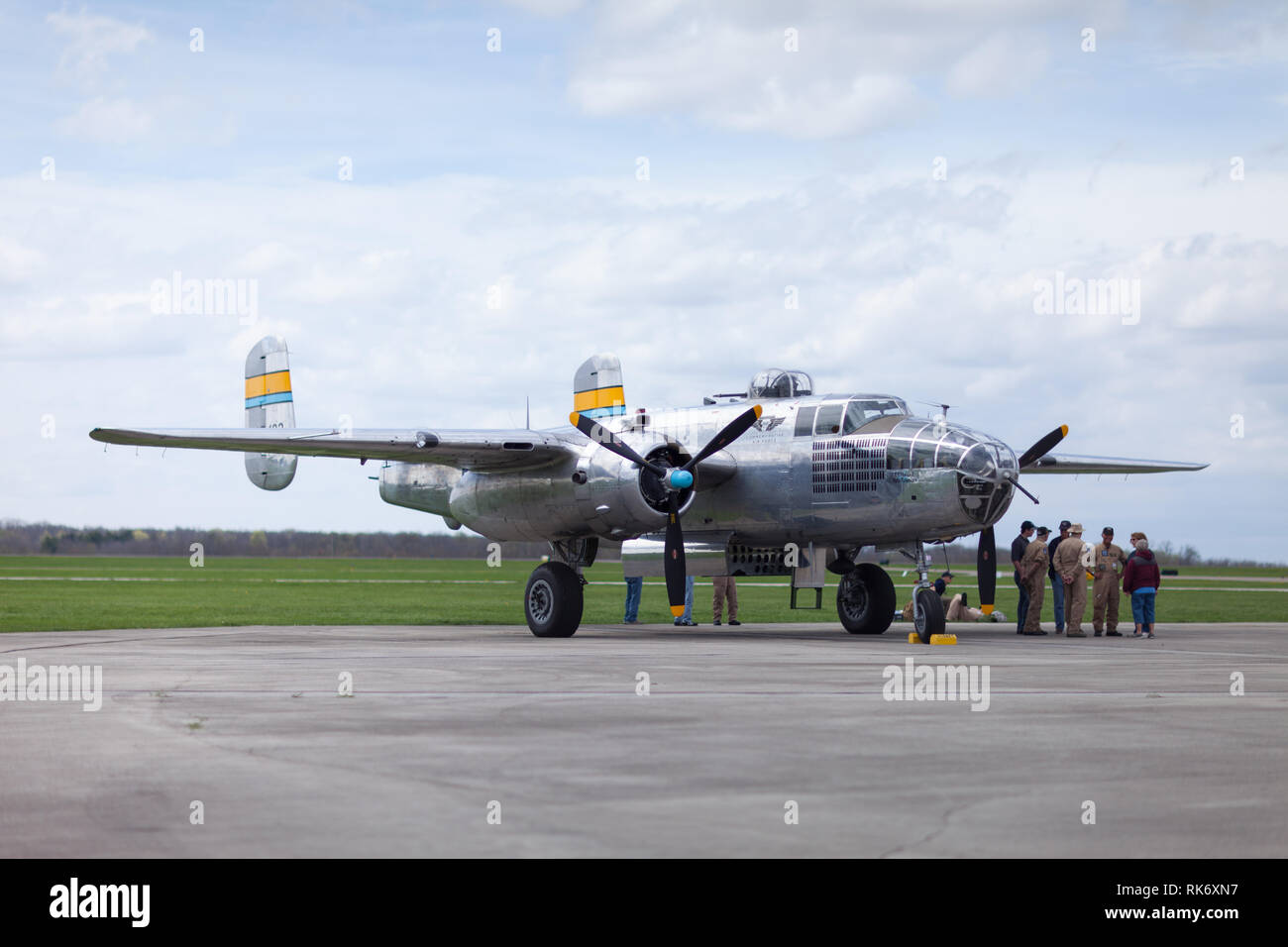 Urbana, Ohio, USA - April 16, 2017: Doolittle Raiders B-25 Gathering, B ...