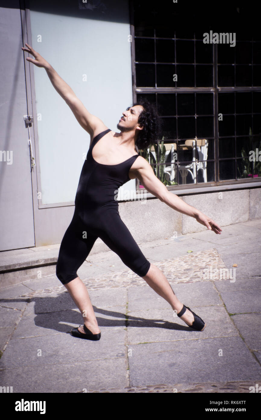 Ballet dancer man with black mallot and ballet tips Stock Photo - Alamy
