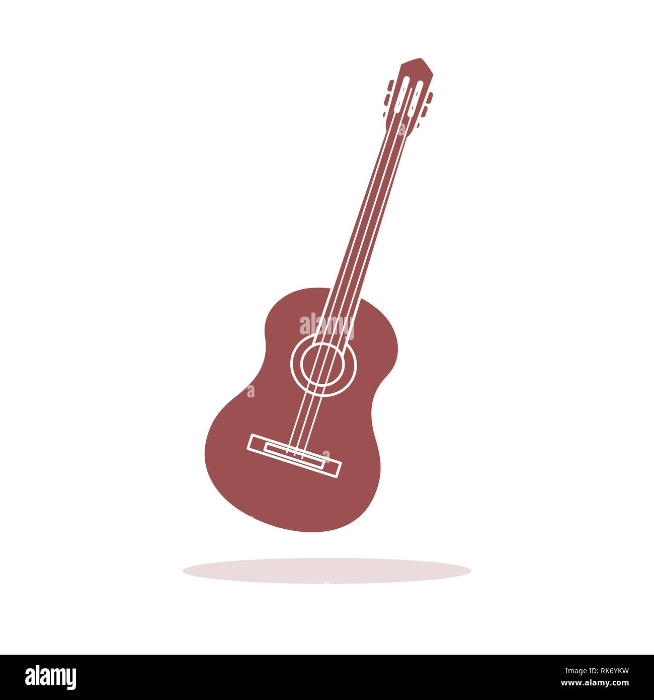 Vector illustration with guitar. Acoustic guitar. String musical ...