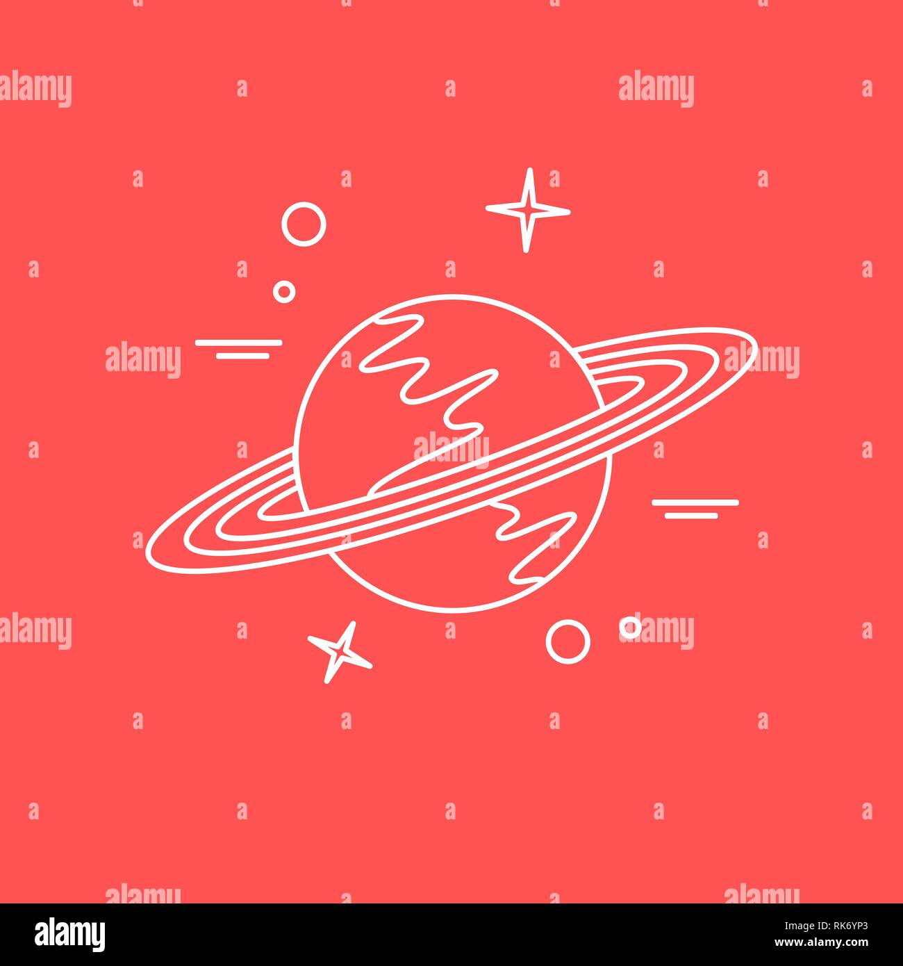 Vector illustration of the planet Saturn with ring system. Design for ...