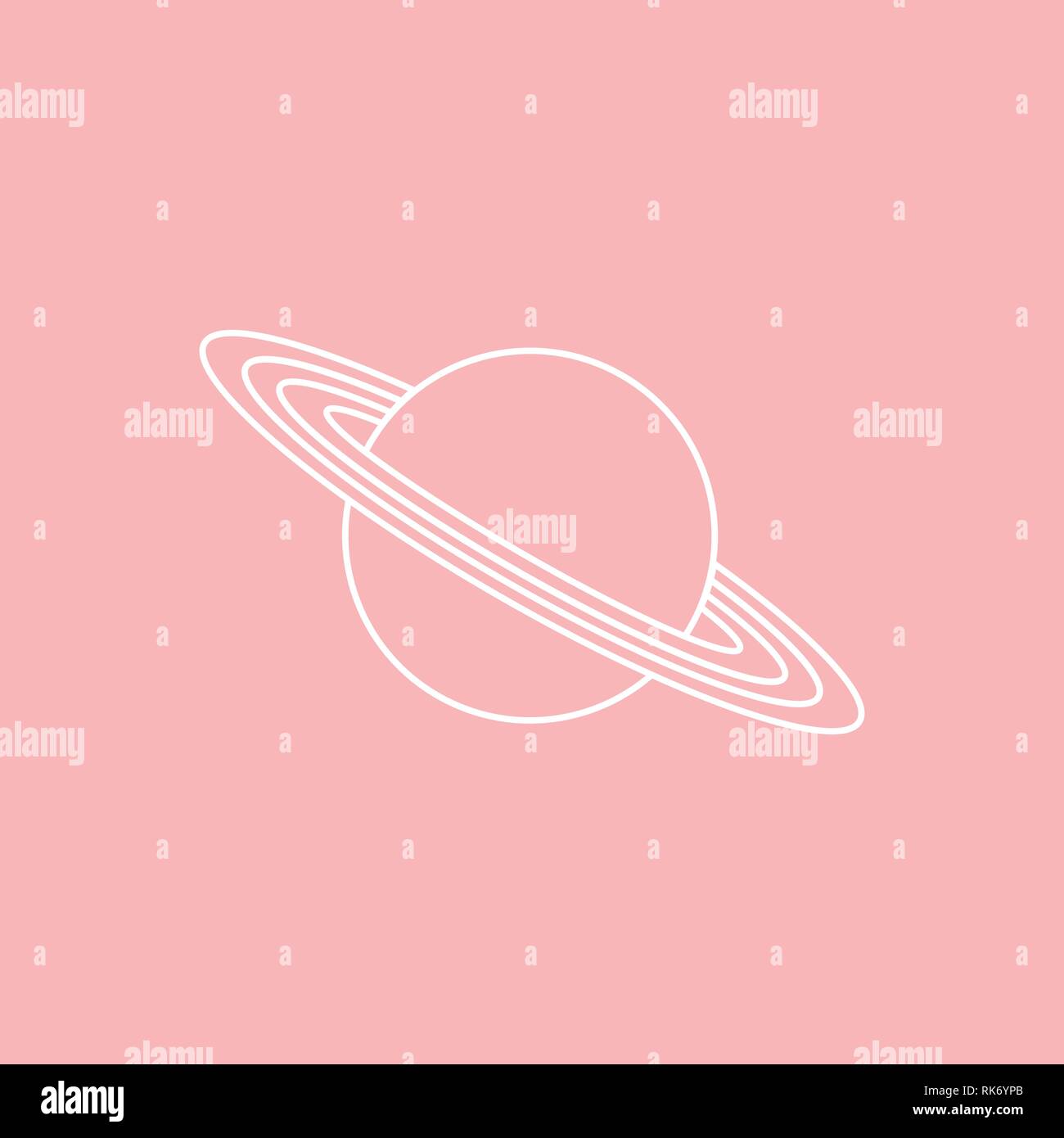 Vector illustration of the planet Saturn with ring system. Design for ...