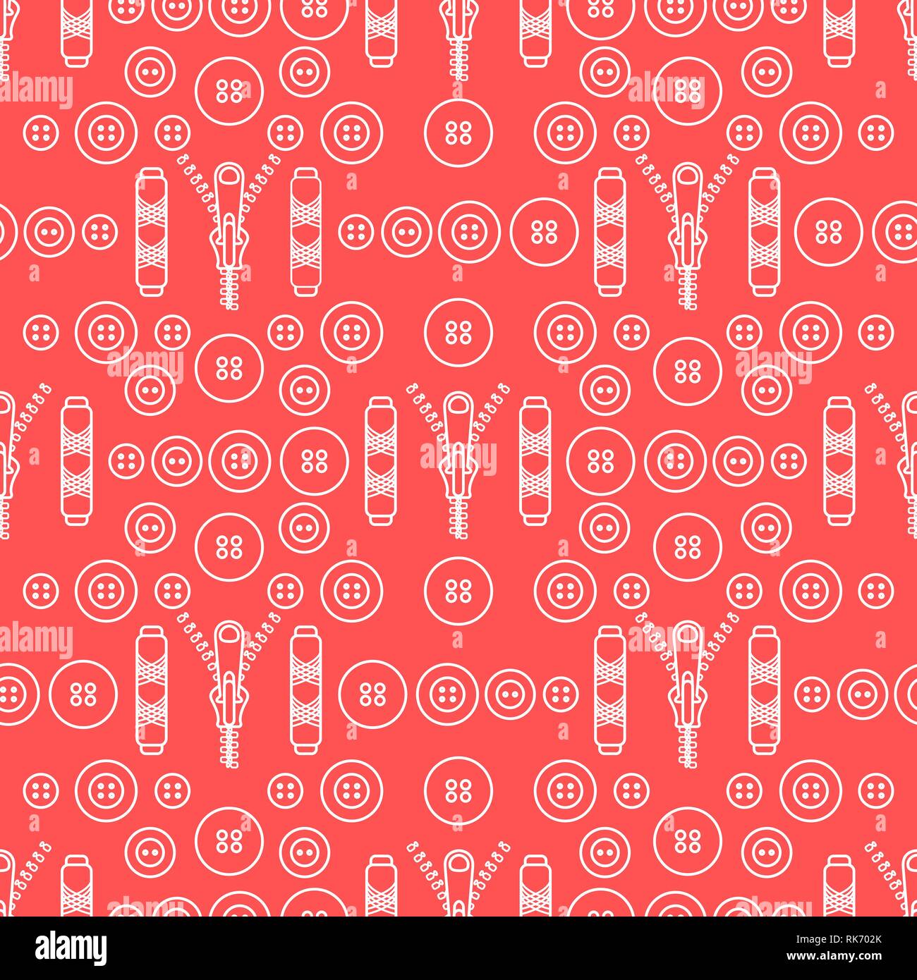 Seamless pattern with zipper, buttons, threads. Sewing and needlework ...